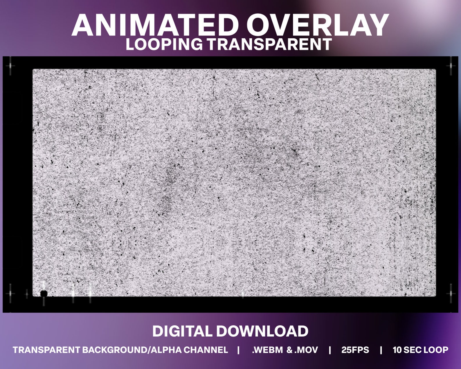 Animated 8mm Film Frame Overlay: Vintage Video Effect (digital Download ...
