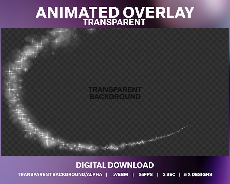 Animated Magical Particle Stream Overlay: Transparent Sparkle Lights ...
