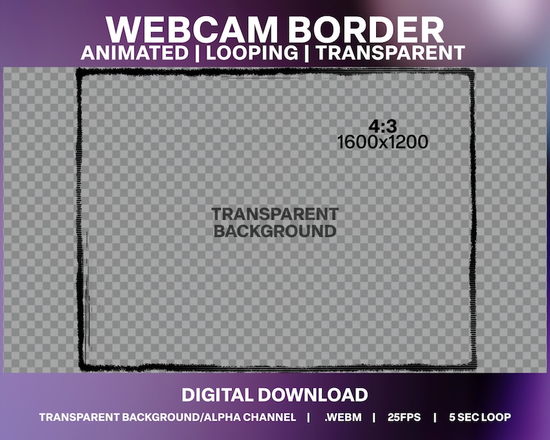 Dark Grunge Animated Webcam Border | Live Stream Black Frame | Creepy ...