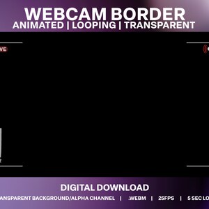 Animated Glitch Webcam Border Overlay: Streaming UI Pack (digital ...