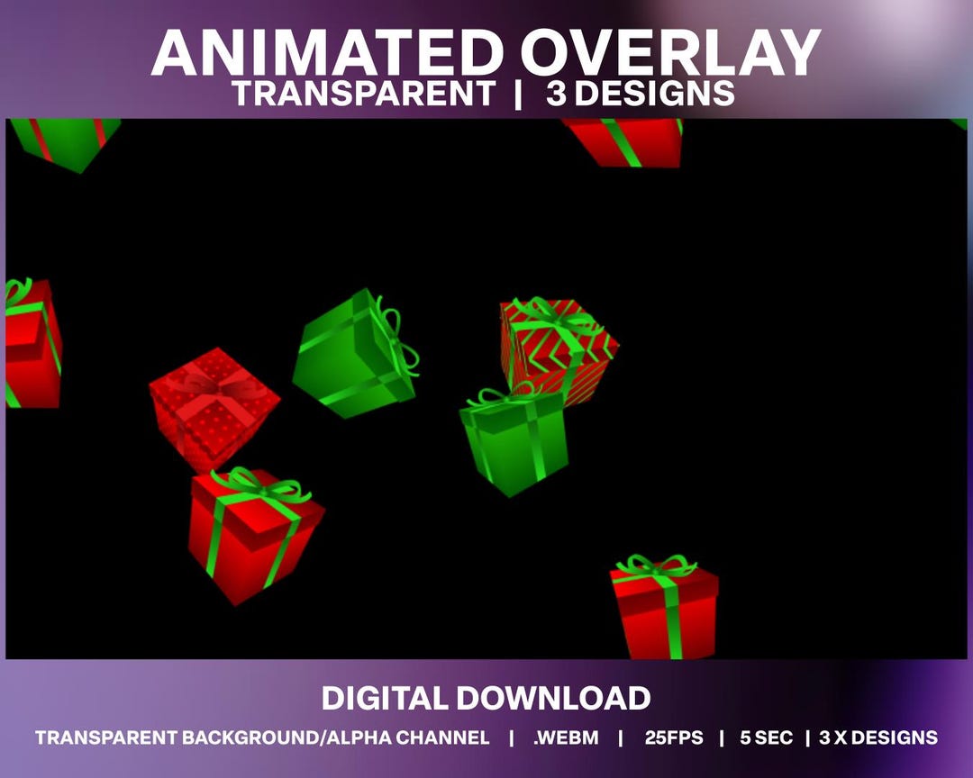 Bouncing Xmas Presents Animated Stream Overlay | Springy Christmas ...