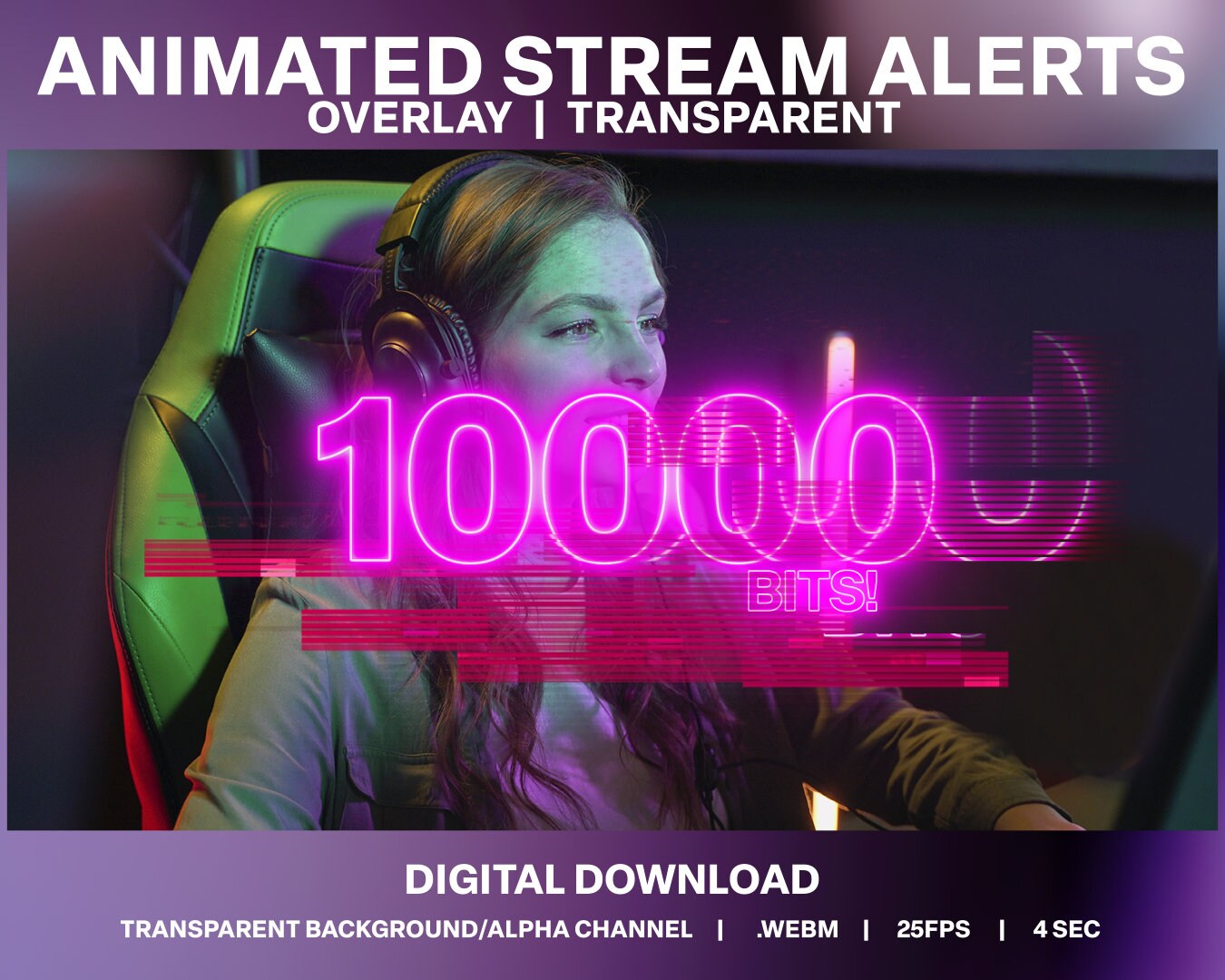 Neon Glitch Bomb Bits Animated Alert | Twitch Bits Stream Cheers ...