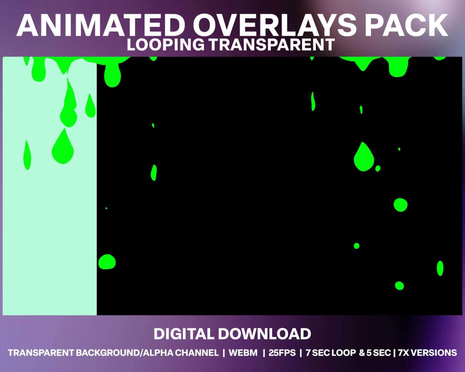 Animated Slime Drip Stream Overlays: Horror Streamer Decoration ...