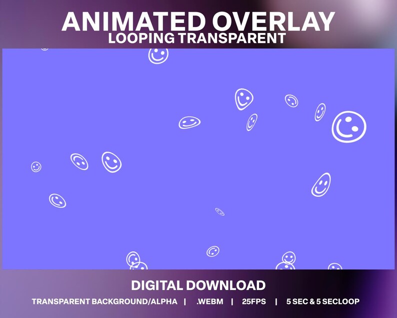 Animated Falling Smiley Face Overlay Loop | Twitch DJ Stream (digital ...