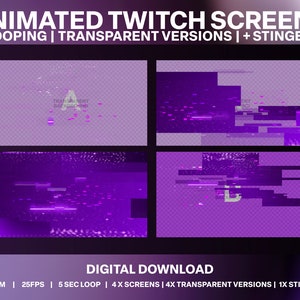 Neon Glitch Animated Twitch Stream Screens: Cyber Punk Overlay (digital ...
