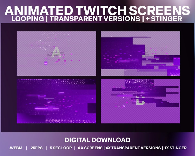 Neon Glitch Animated Twitch Stream Screens: Cyber Punk Overlay (digital Download) - Etsy