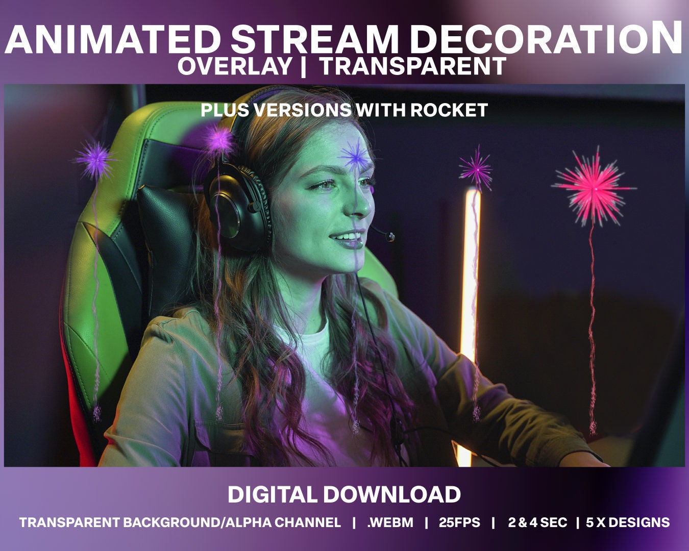 Fireworks Animated Stream Decoration Pack | Animated Party Fireworks ...