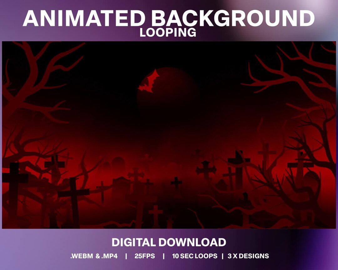 3x Animated Halloween Backgrounds | Horror Stream Decoration | Scary ...
