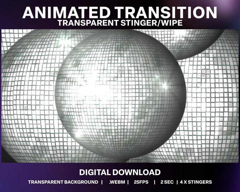 Disco Ball Animated Transition: Twitch DJ Stream Stinger (digital ...