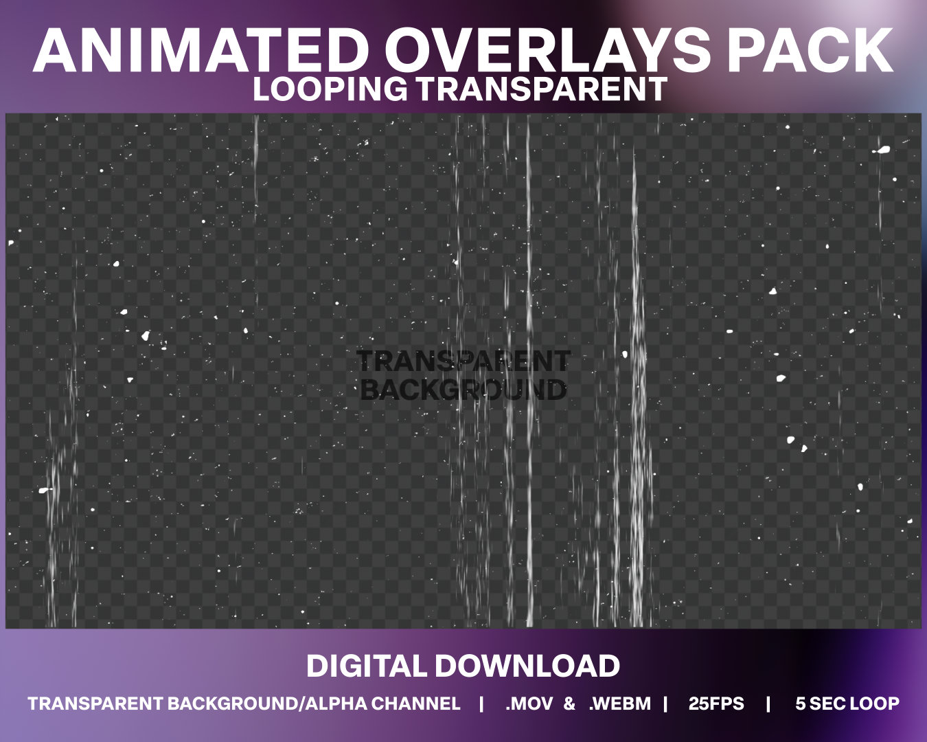 Old Film Grain Transparent Animated Overlay 6 Pack | TV Noise Stream ...