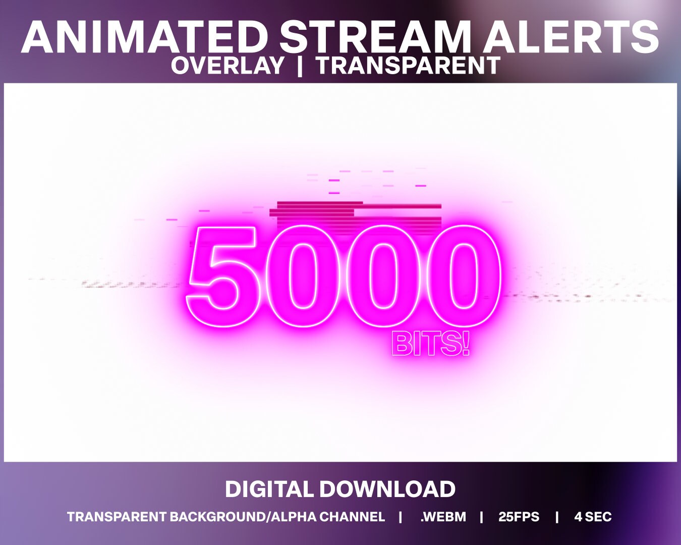 Neon Glitch Bomb Bits Animated Alert | Twitch Bits Stream Cheers ...