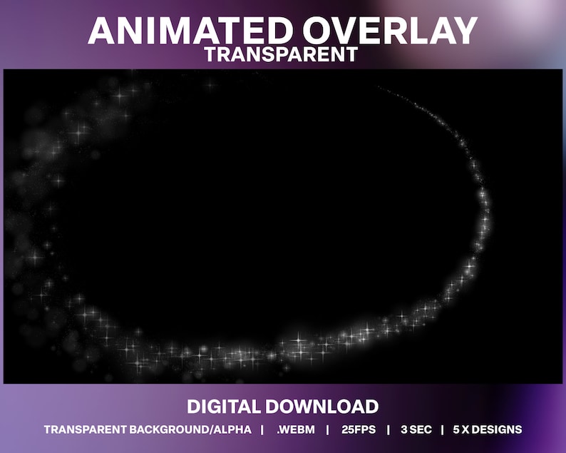 Animated Magical Particle Stream Overlay: Transparent Sparkle Lights ...