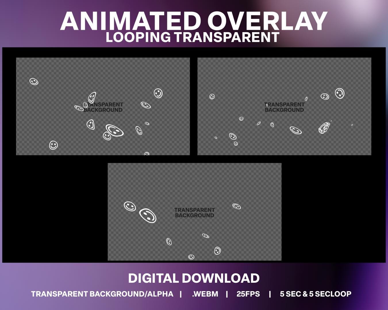 Animated Bouncing Smiley Face Overlay: Trippy Twitch Stream Decor ...