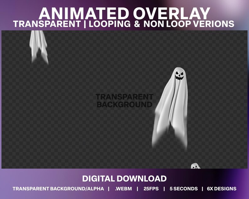 Animated Ghost Stream Overlay: Spooky Halloween Decoration (digital ...