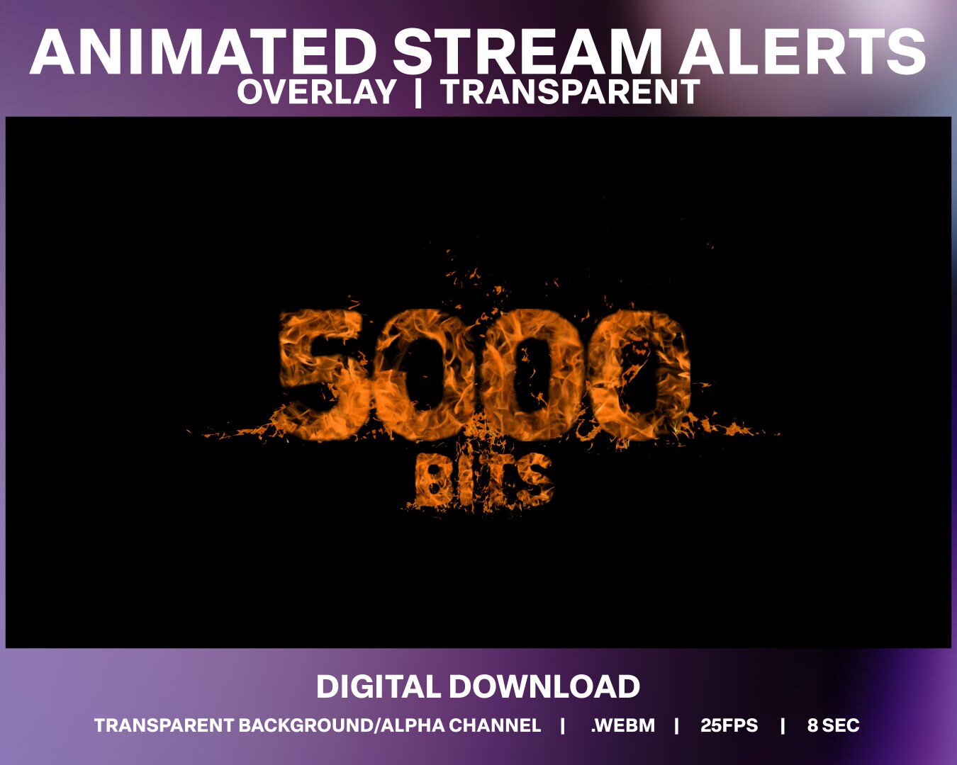 Fire Ball Twitch Bit Alerts: Animated Flame Overlay (digital Download ...