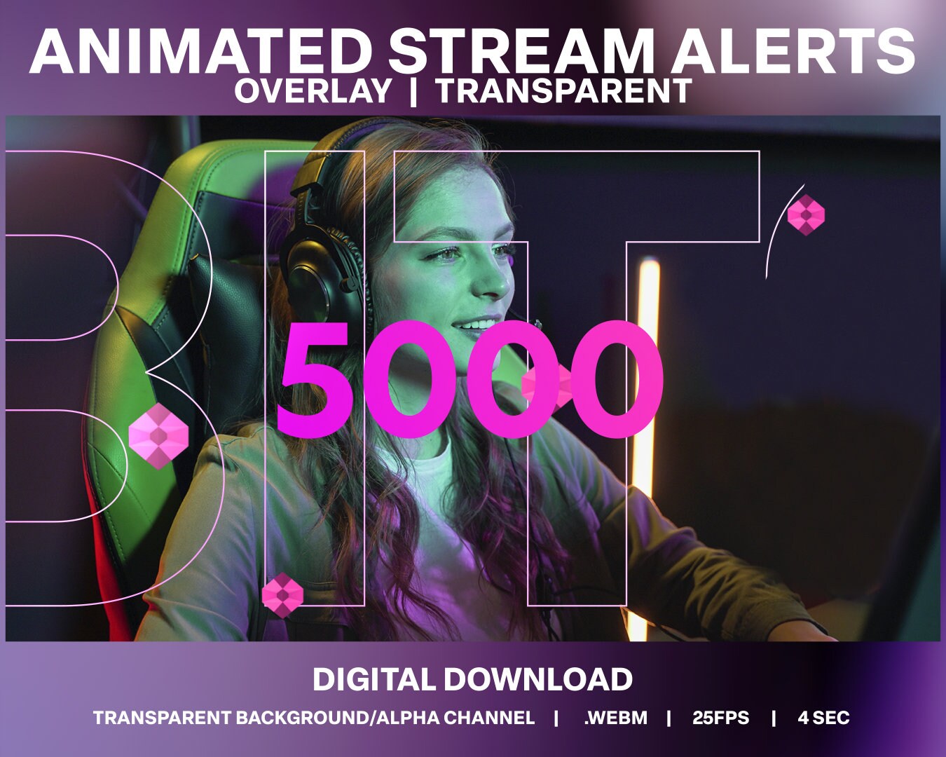 Modern Bits Bomb Animated Alert | Twitch Bits Stream Cheers Overlay ...