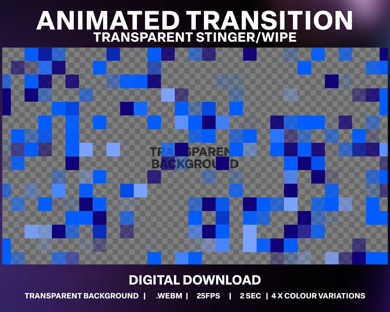 Cute 8bit Pixel Animated Transition Pixel Stream Overlay Stinger Pack ...