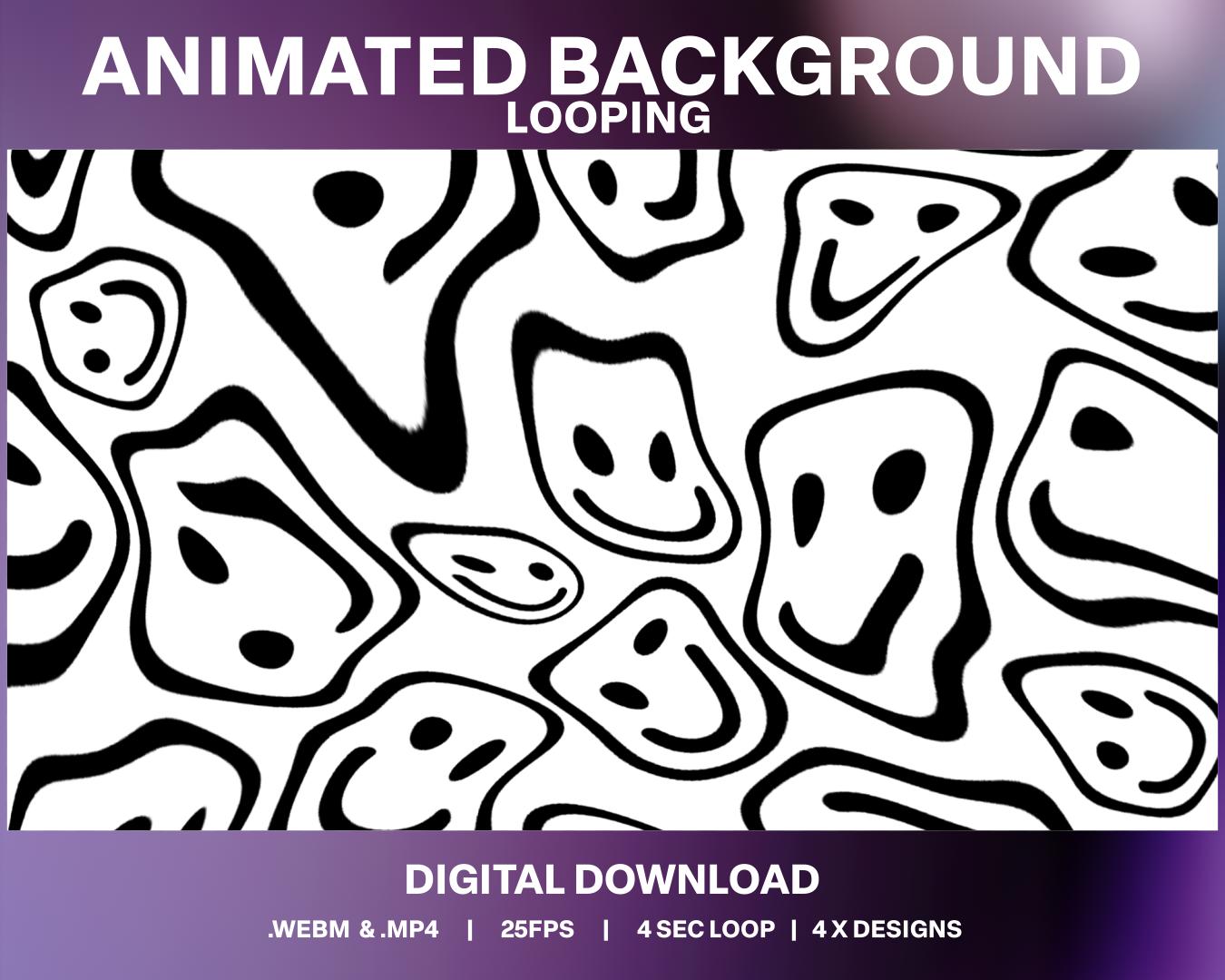 2x Animated Smiley Face Background Loop | Trippy Twitch DJ Stream ...