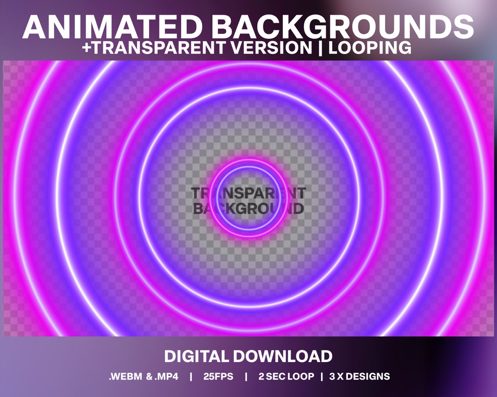 Neon Tunnel Animated Background Loop: Twitch DJ Stream (digital ...