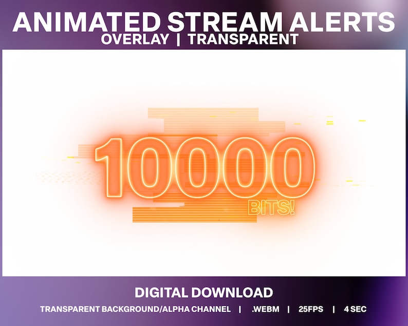 Neon Glitch Animated Twitch Cheer Alerts: Cyber Punk Stream Overlay ...