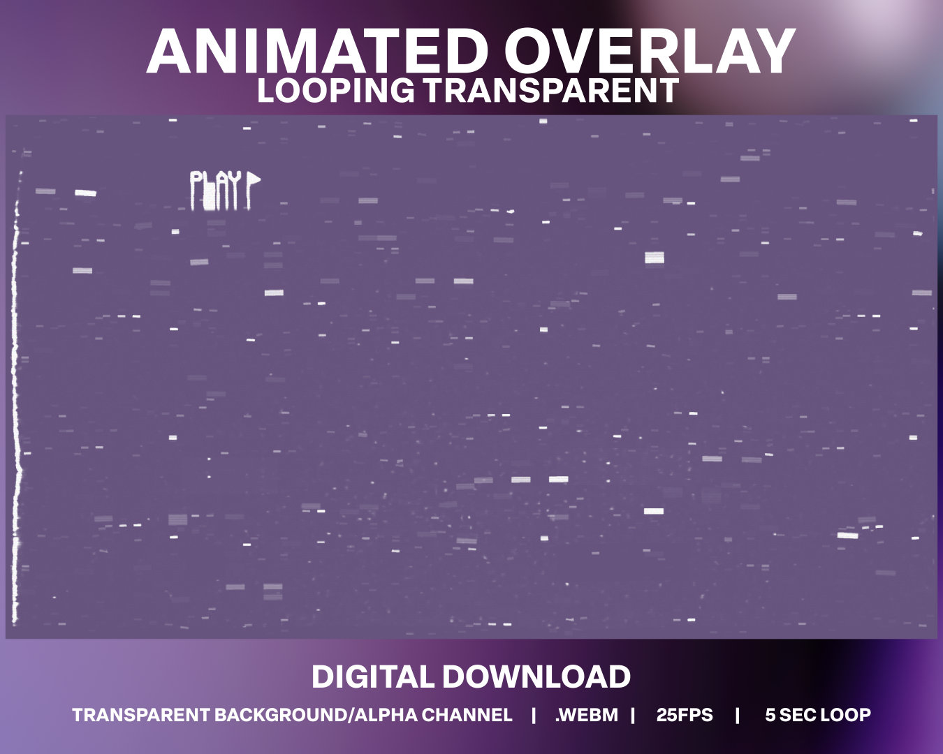 VHS Noise Animated Overlay: Retro Glitch Effect (digital Download) - Etsy