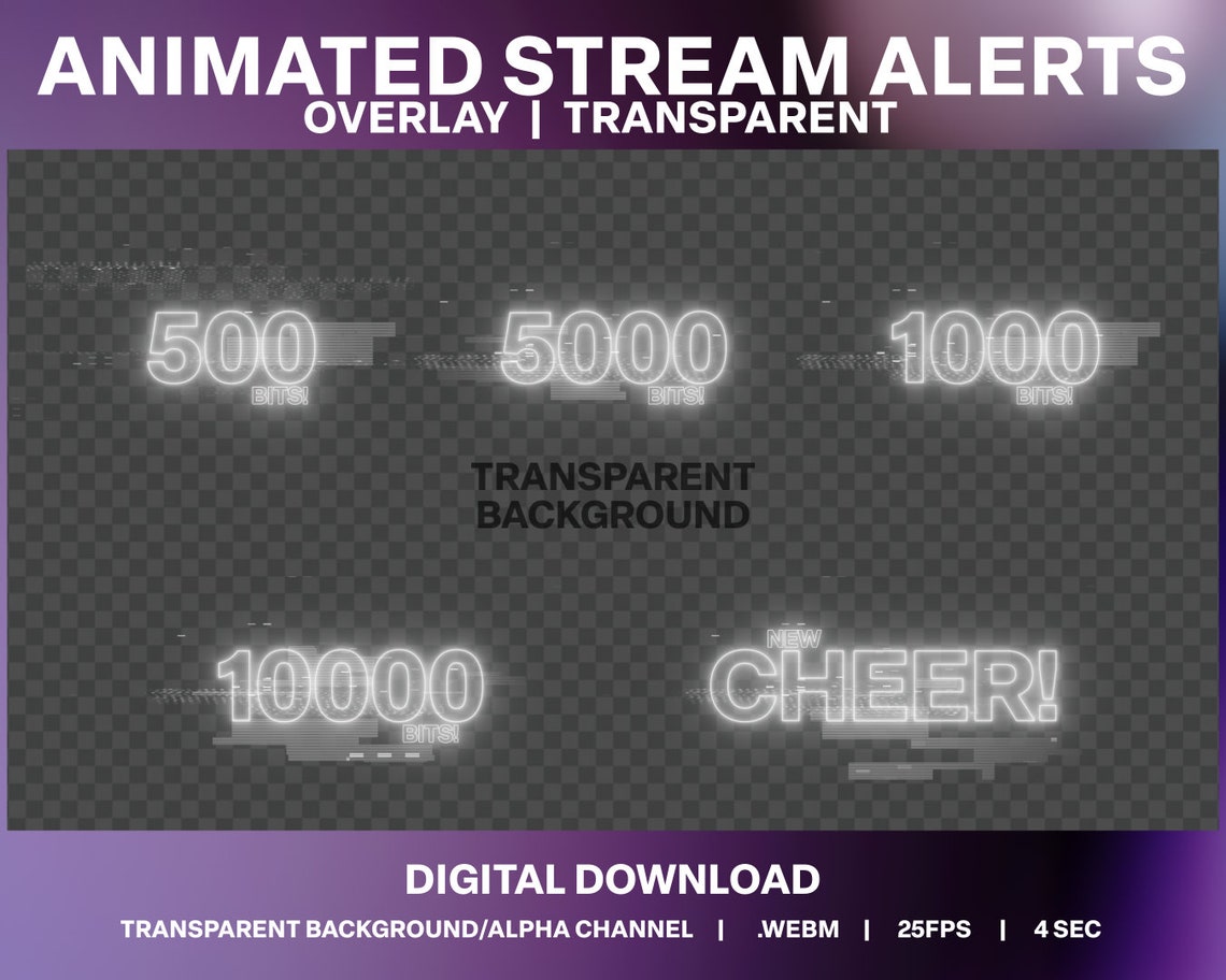 Neon Glitch Bomb Bits Animated Alert: Cyberpunk Twitch Stream Cheer ...