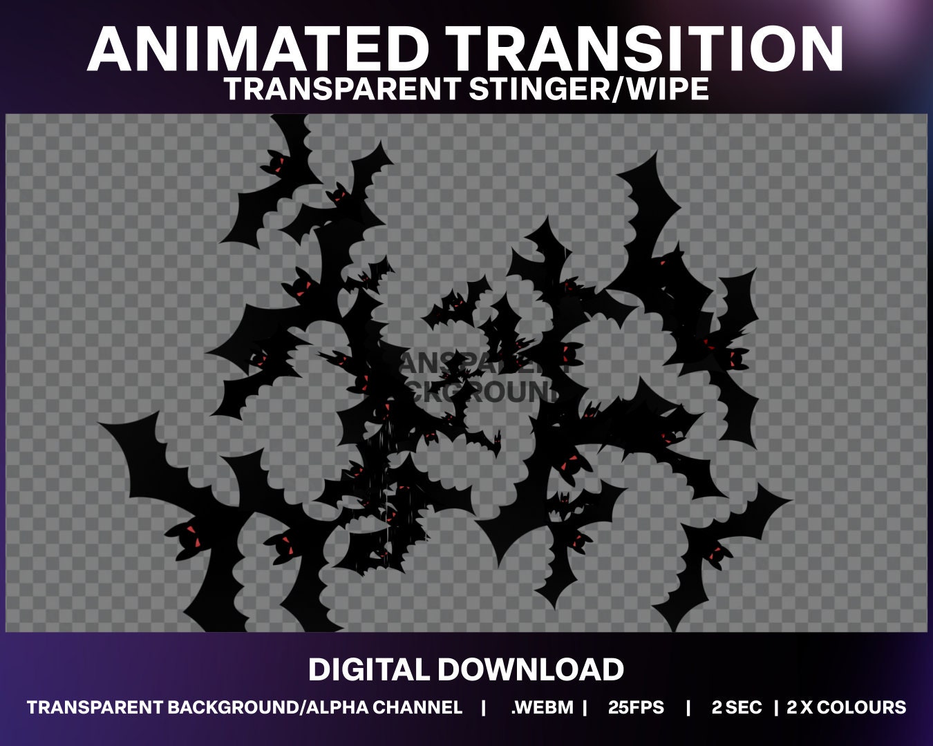 Bat Swarm Animated Stream Transition: Halloween Twitch Stinger (digital ...