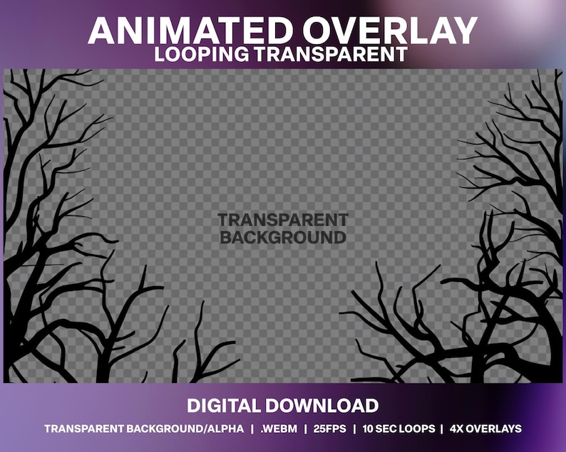 Animated Creepy Trees Stream Overlay | Halloween Decoration (digital ...