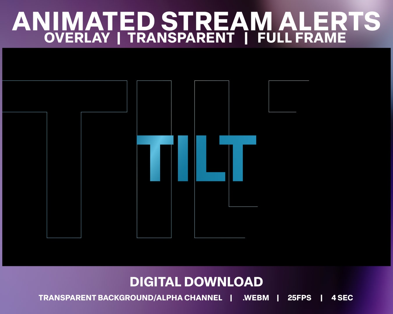 Blue Animated Text Stream Alerts Game Alert Overlays Full Frame Cheer ...