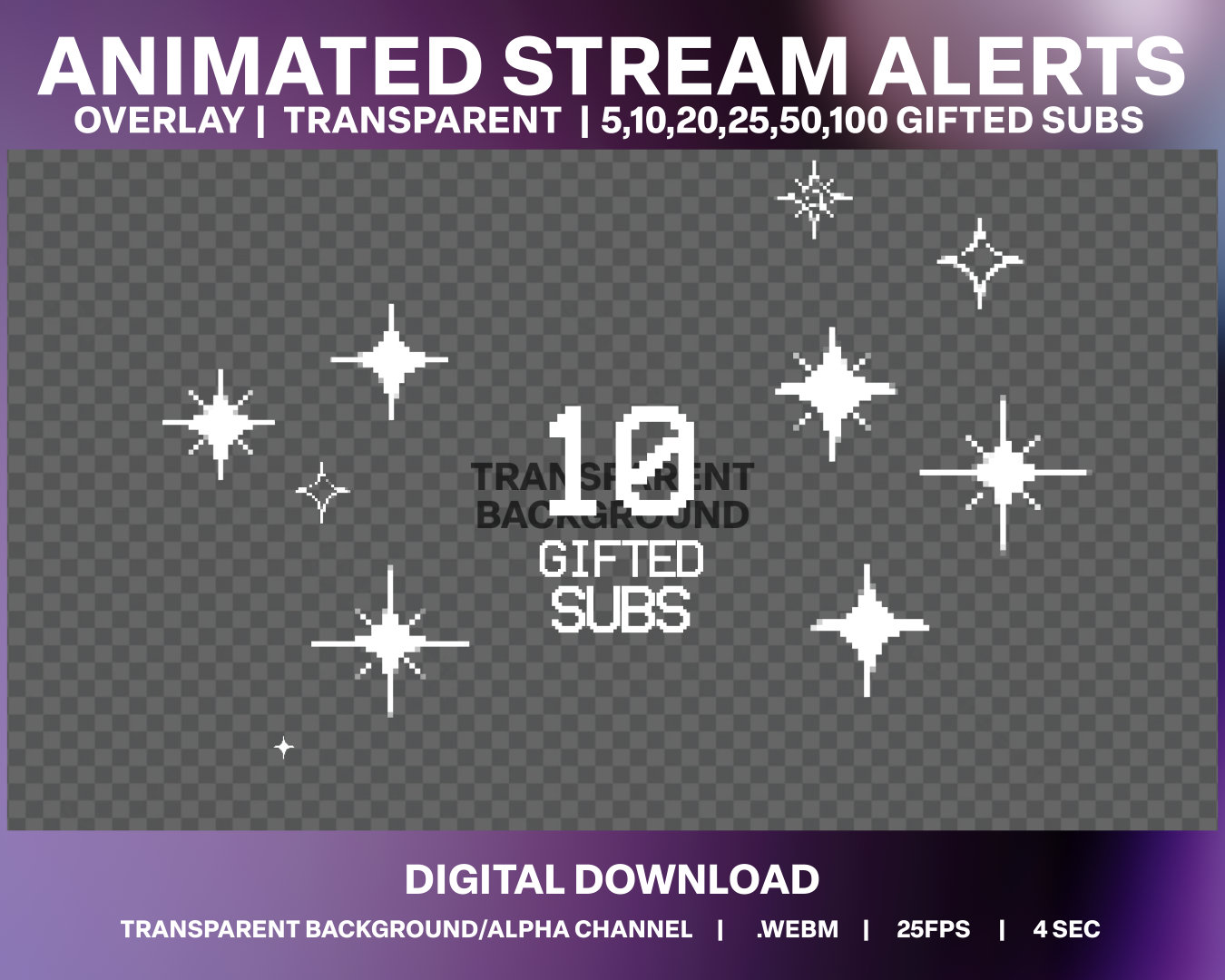 8bit Pixel Stream Alerts: Gifted Sub Overlay (digital Download) - Etsy