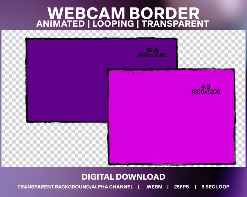 Dark Grunge Animated Webcam Border | Live Stream Black Frame | Creepy ...