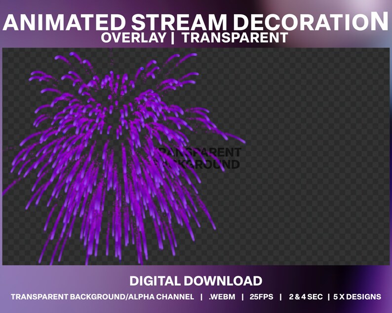 Fireworks Animated Stream Decoration Pack | Animated Party Fireworks ...
