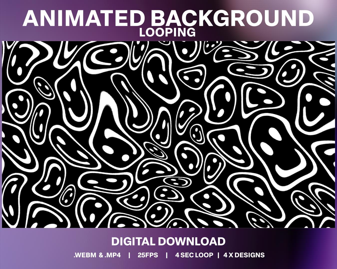 2x Animated Smiley Face Background Loop | Trippy Twitch DJ Stream ...