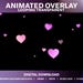 Animated Pink Hearts Stream Overlay: Valentines Decoration (digital ...