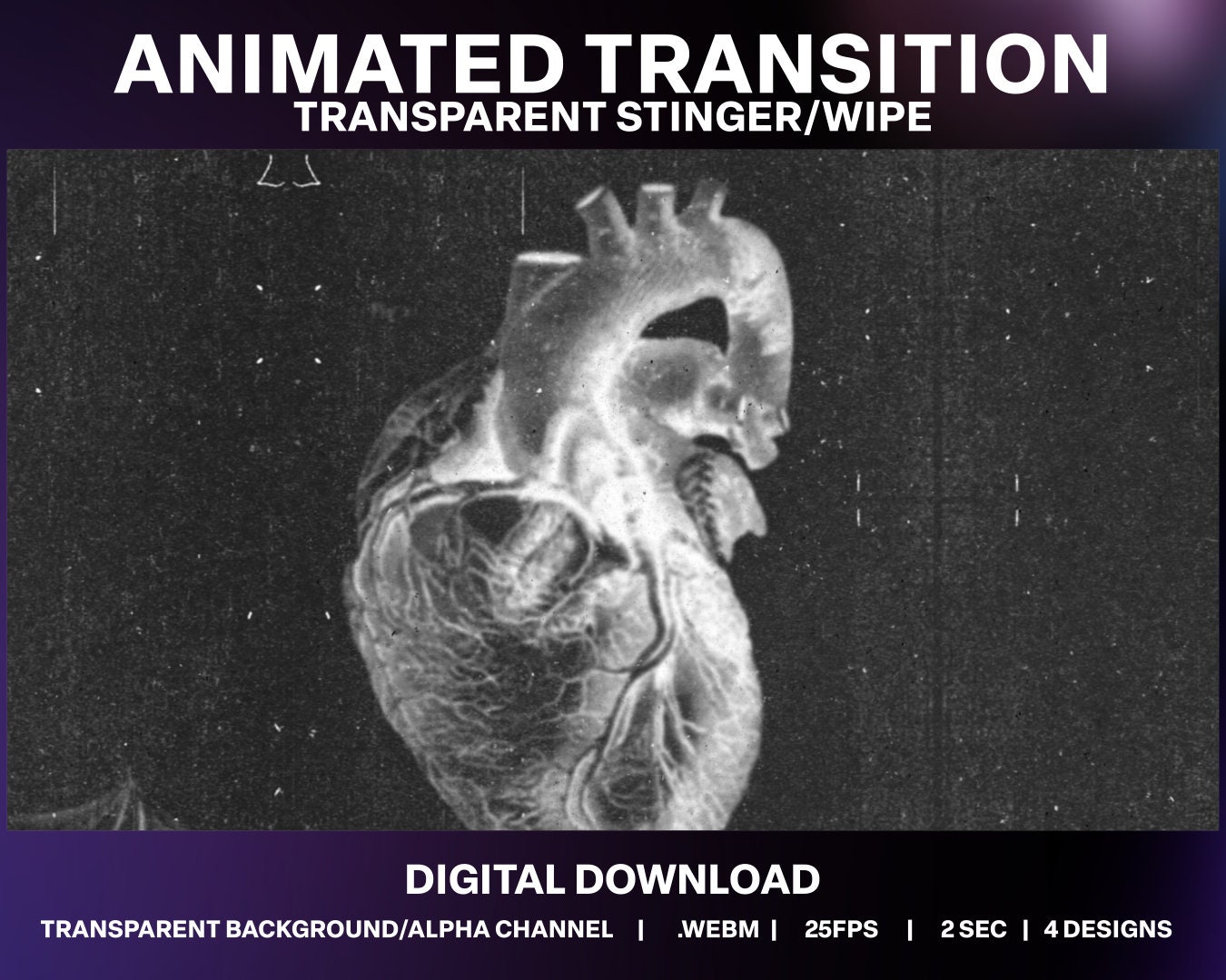 Creepy Heart Animated Stream Transition Punk Anti Valentine Film Wipe ...