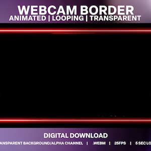 Red Neon Glitch Animated Webcam Border: Streaming Overlay (digital ...