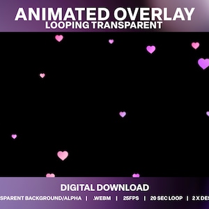 Love Hearts Animated Stream Decoration | Valentines Pink Looping ...
