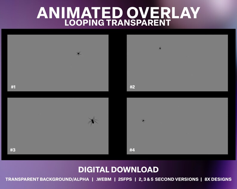 Animated Spider Stream Overlay: Halloween Twitch Decoration (digital ...