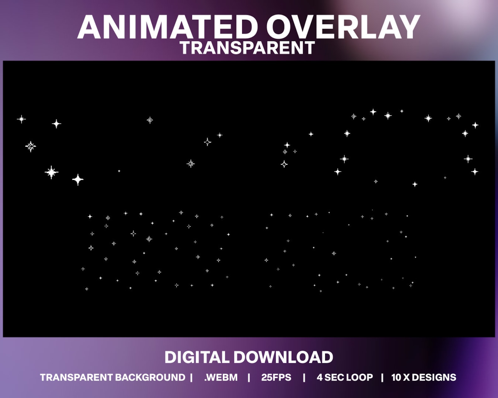 8bit Pixel Animated Stars Overlay 10 Pack Starry Night - Etsy