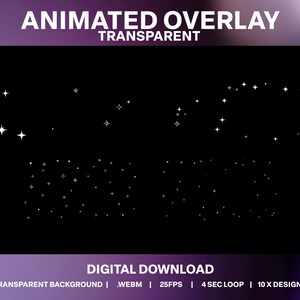 8bit Pixel Animated Stars Overlay | 10 Pack Starry Night Overlay Video ...
