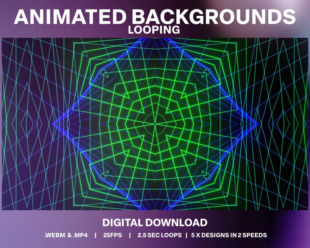 5x Animated Visual Loops | DJ Streaming Overlay | Neon Lines Stream | Dance VJ Live Stream ...