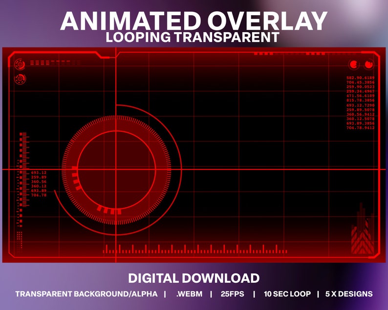Military HUD Vision Animated Overlay: Stream Decoration (digital ...