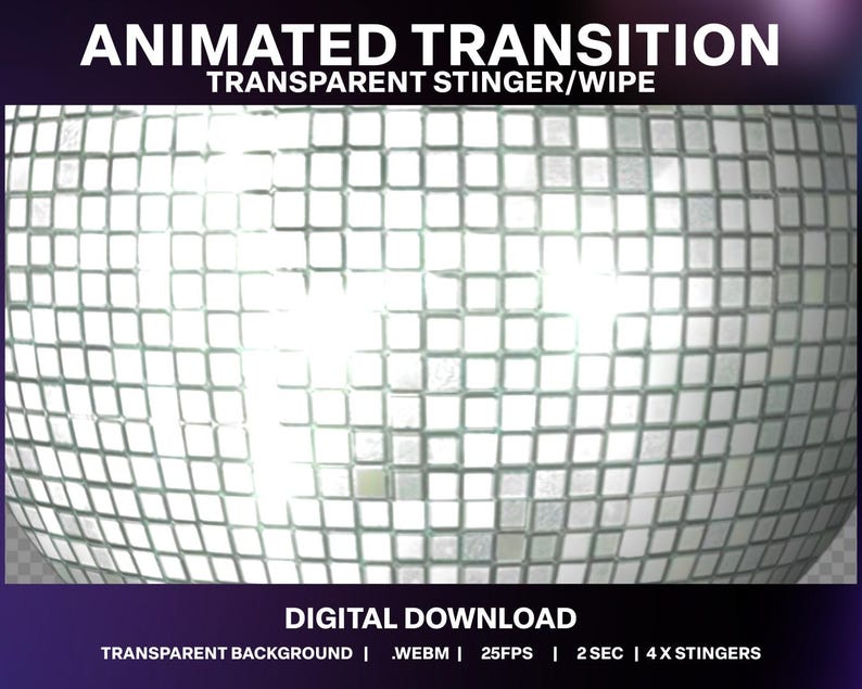 Disco Ball Animated Transition: Twitch DJ Stream Stinger (digital ...