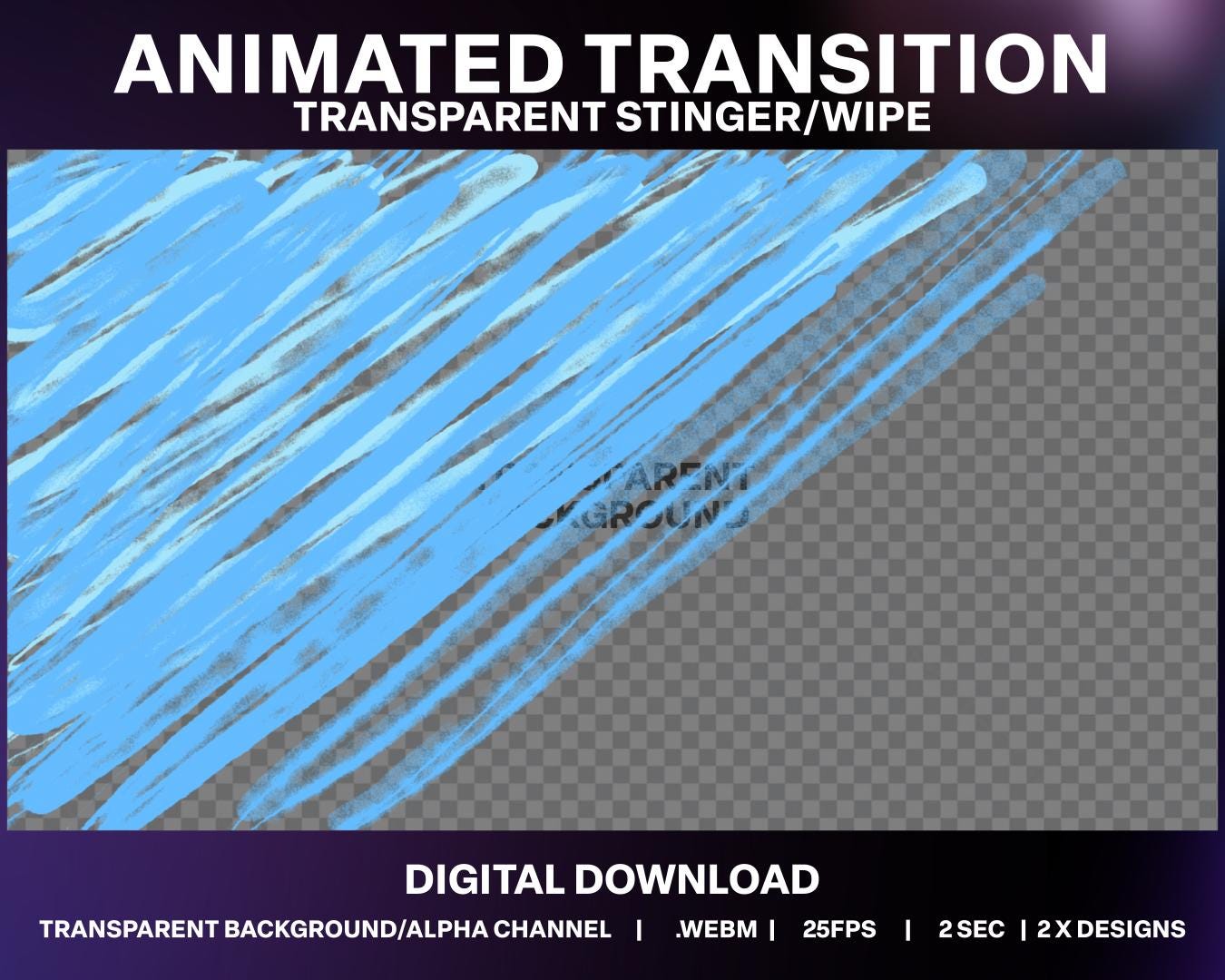Animated Paint Stroke Transition | Hand Painted Transparent Live Stream ...