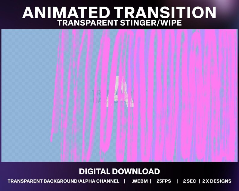 Animated Paint Stroke Transition | Hand Painted Transparent Live Stream ...