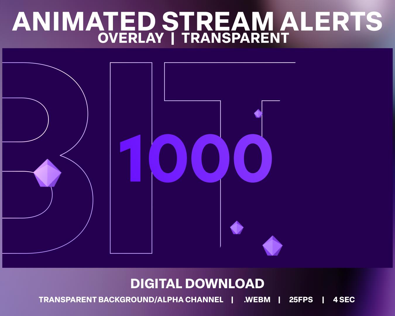 Animated Twitch Bit Bomb Alert: Pink Stream Cheer Overlay (digital ...