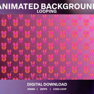 Neon Easter Bunny Glitch Stream Pack: Animated Twitch Overlays (digital ...