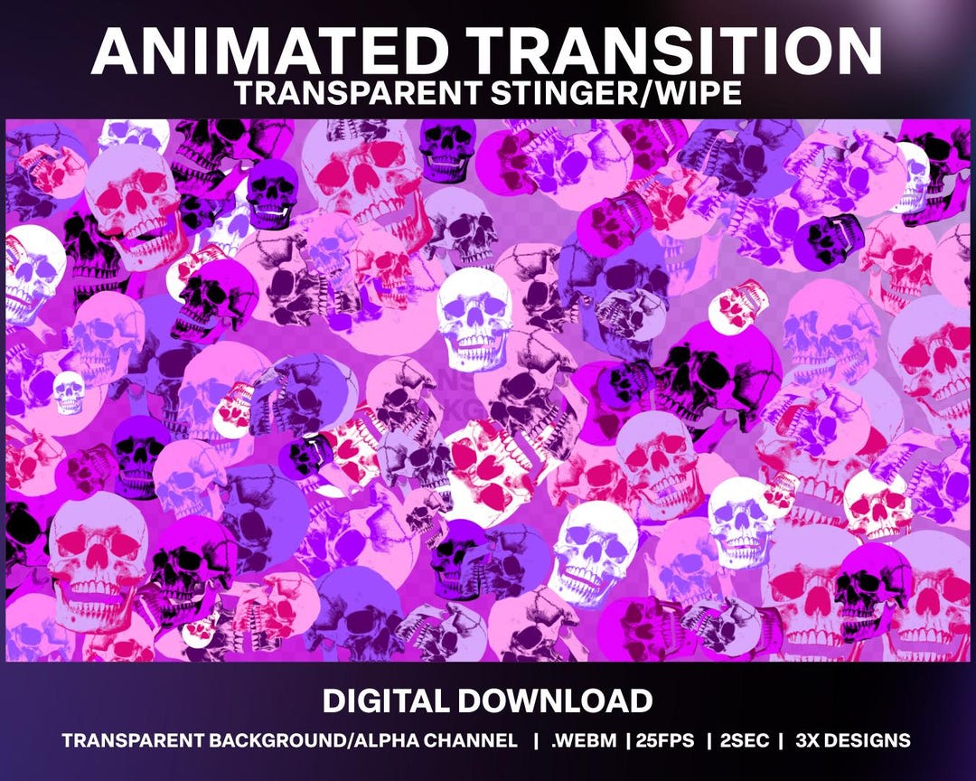 Animated Skulls Stream Transition: Gothic Twitch Stinger (digital Download) - Etsy