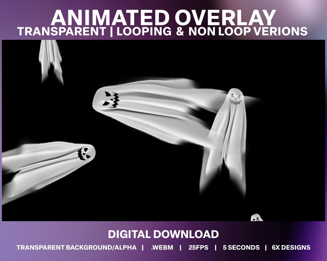 Animated Ghost Stream Overlay: Spooky Halloween Decoration (digital ...