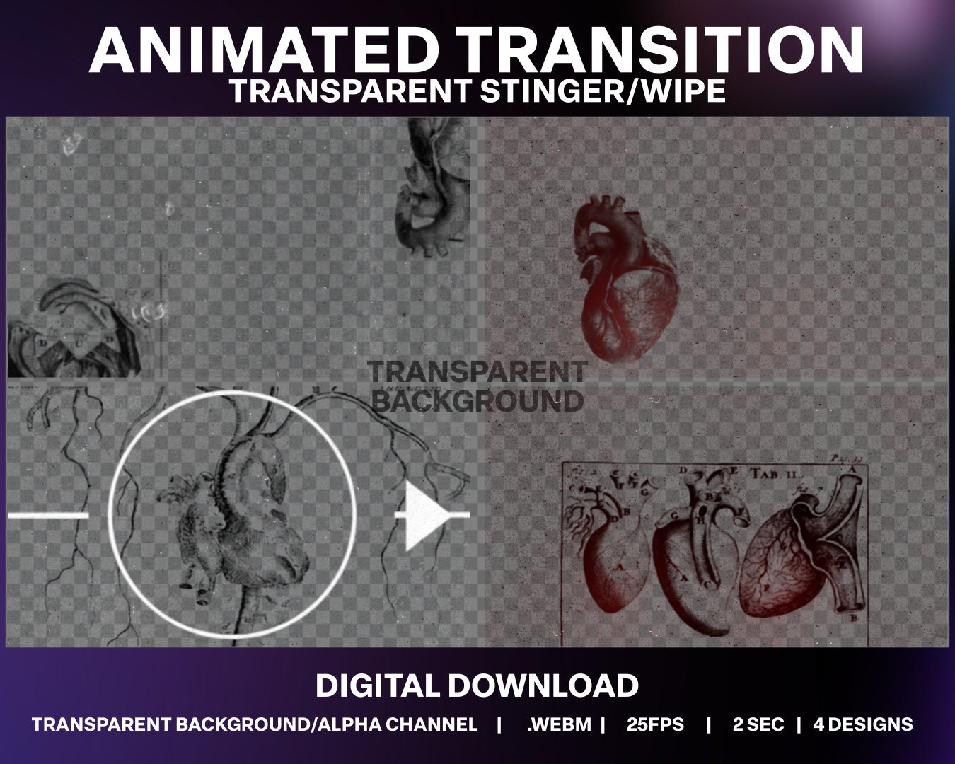 Creepy Heart Animated Stream Transition Punk Anti Valentine Film Wipe ...